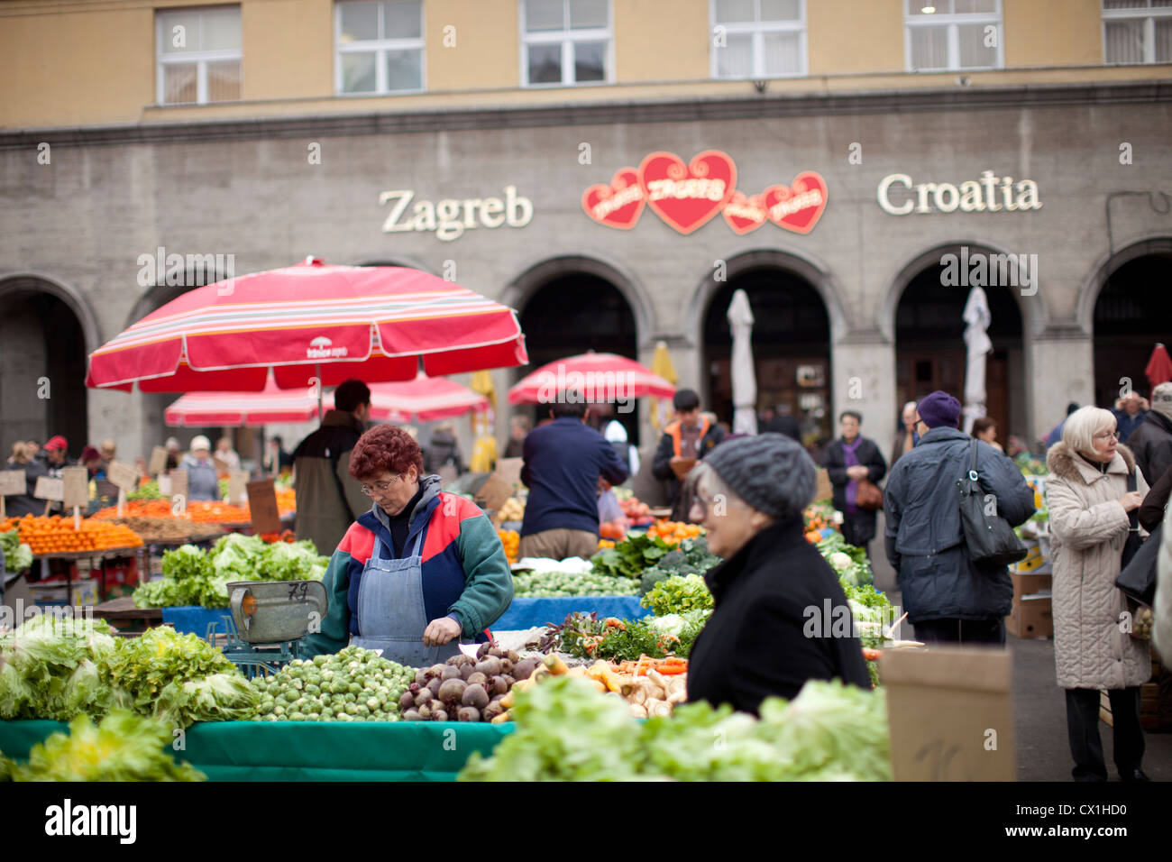 Fruit and vegetable market Zagreb Croatia Stock Photo - Alamy