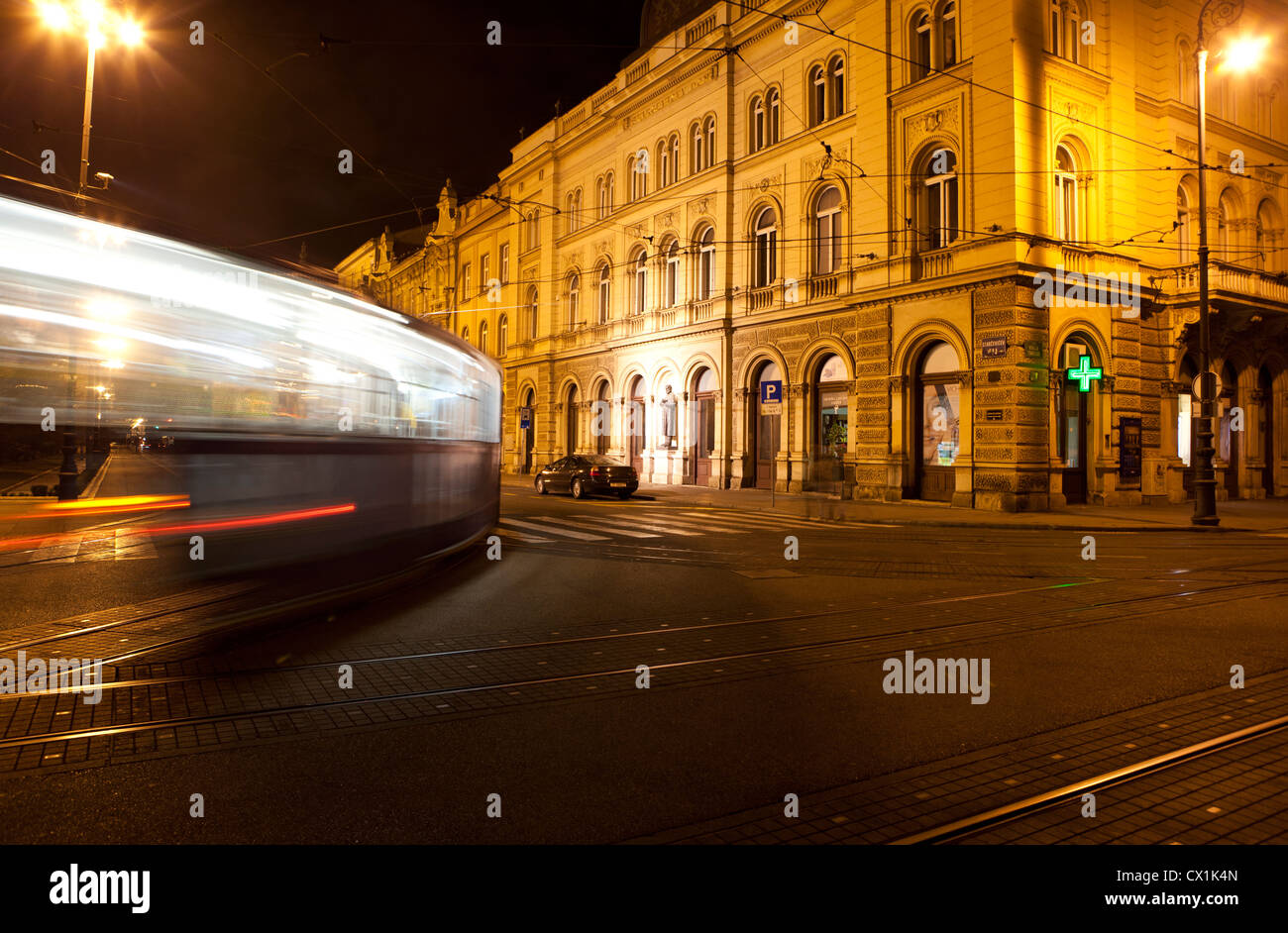 Zagreb Croatia at night Stock Photo - Alamy