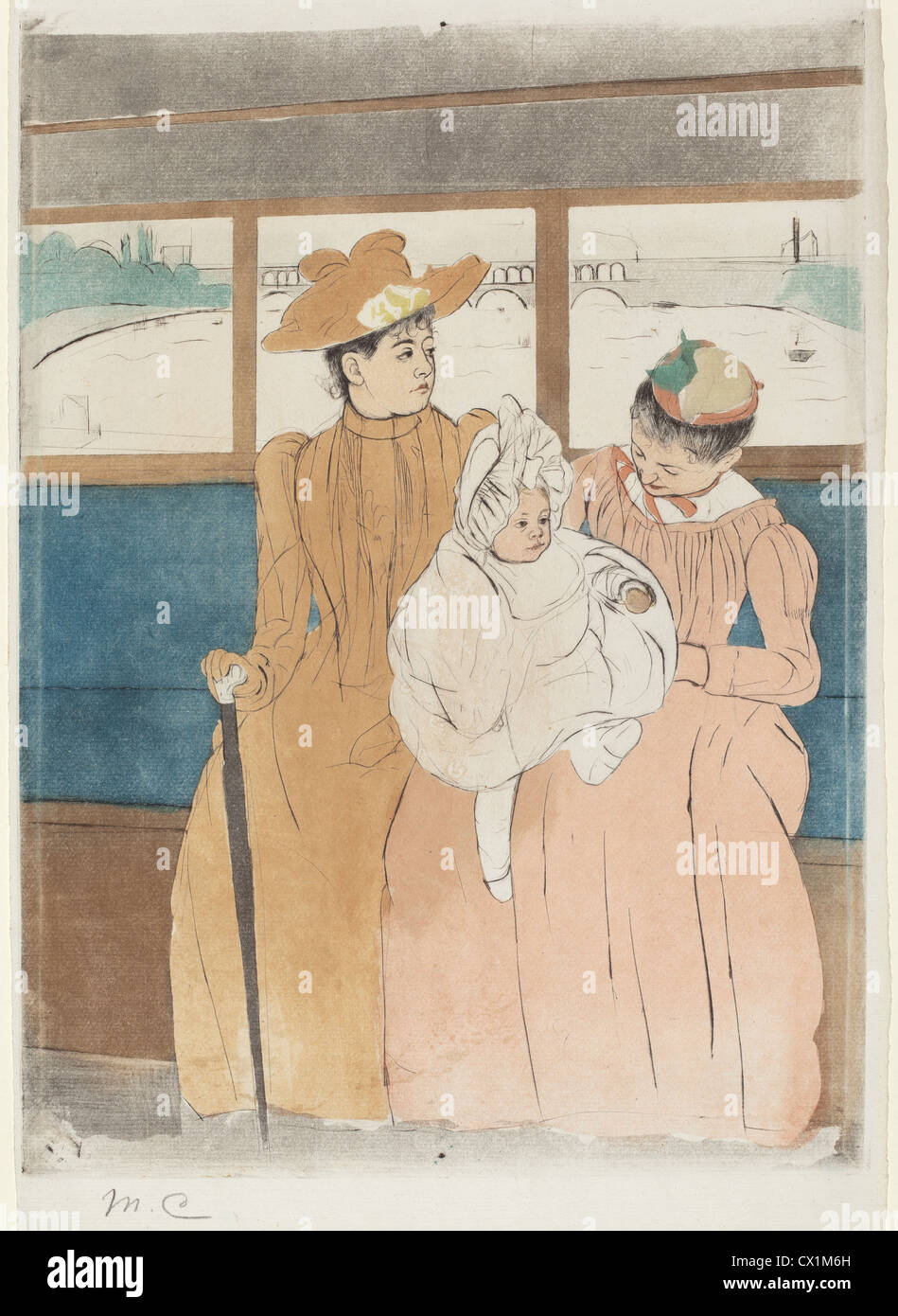 Mary Cassatt, In the Omnibus, American, 1844 - 1926, c. 1891 Stock ...
