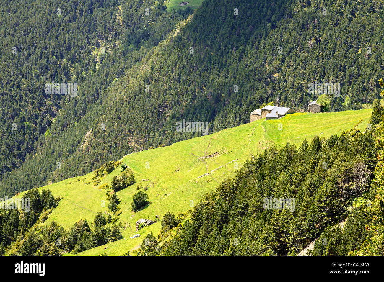 Pyrenees and their the green face Stock Photo - Alamy