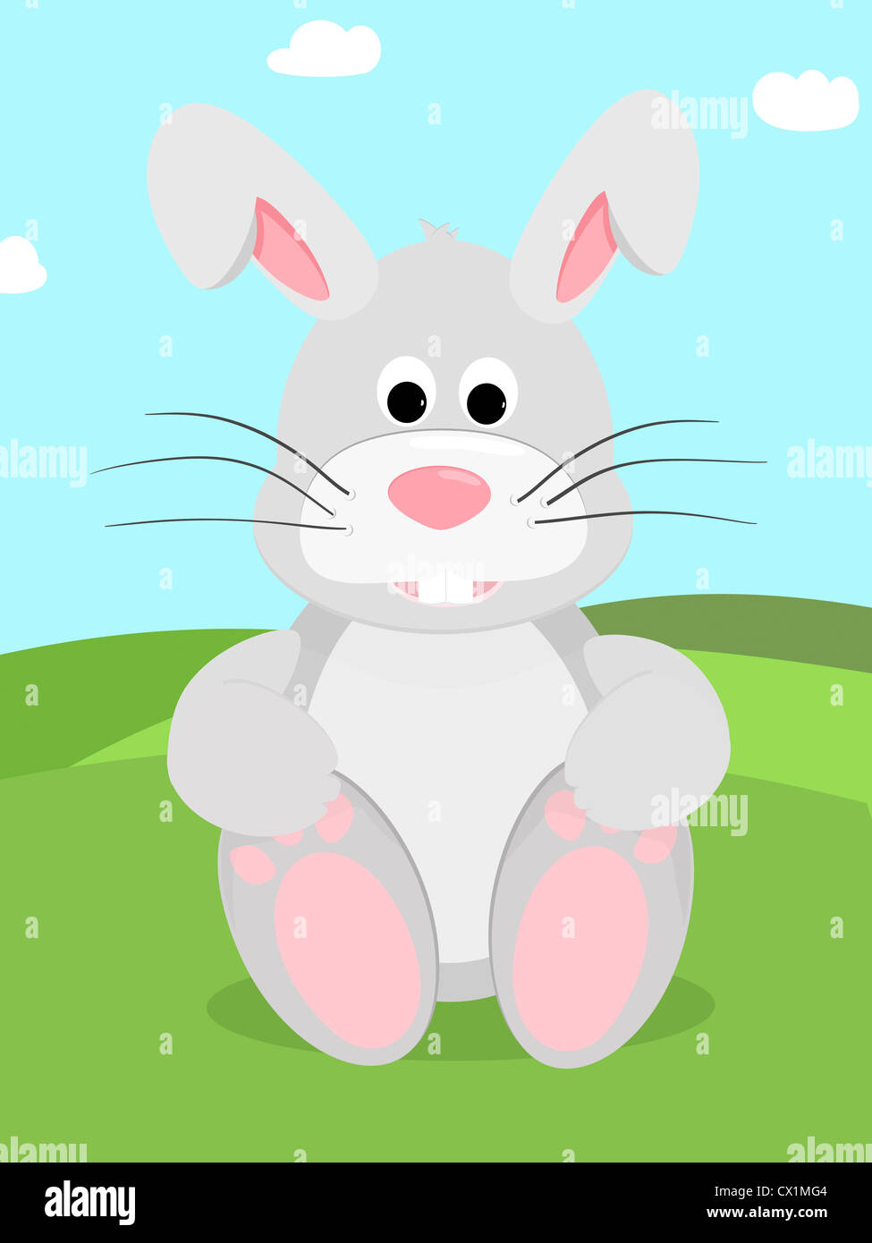 bunny rabbit illstration Stock Photo - Alamy