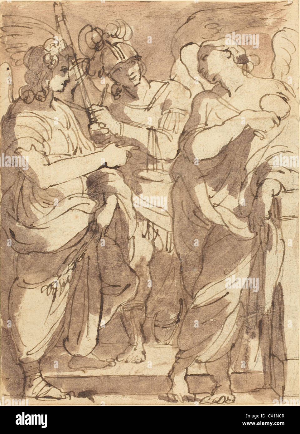 Felice Giani (Italian, 1758 - 1823 ), Allegory of Justice, pen and ...
