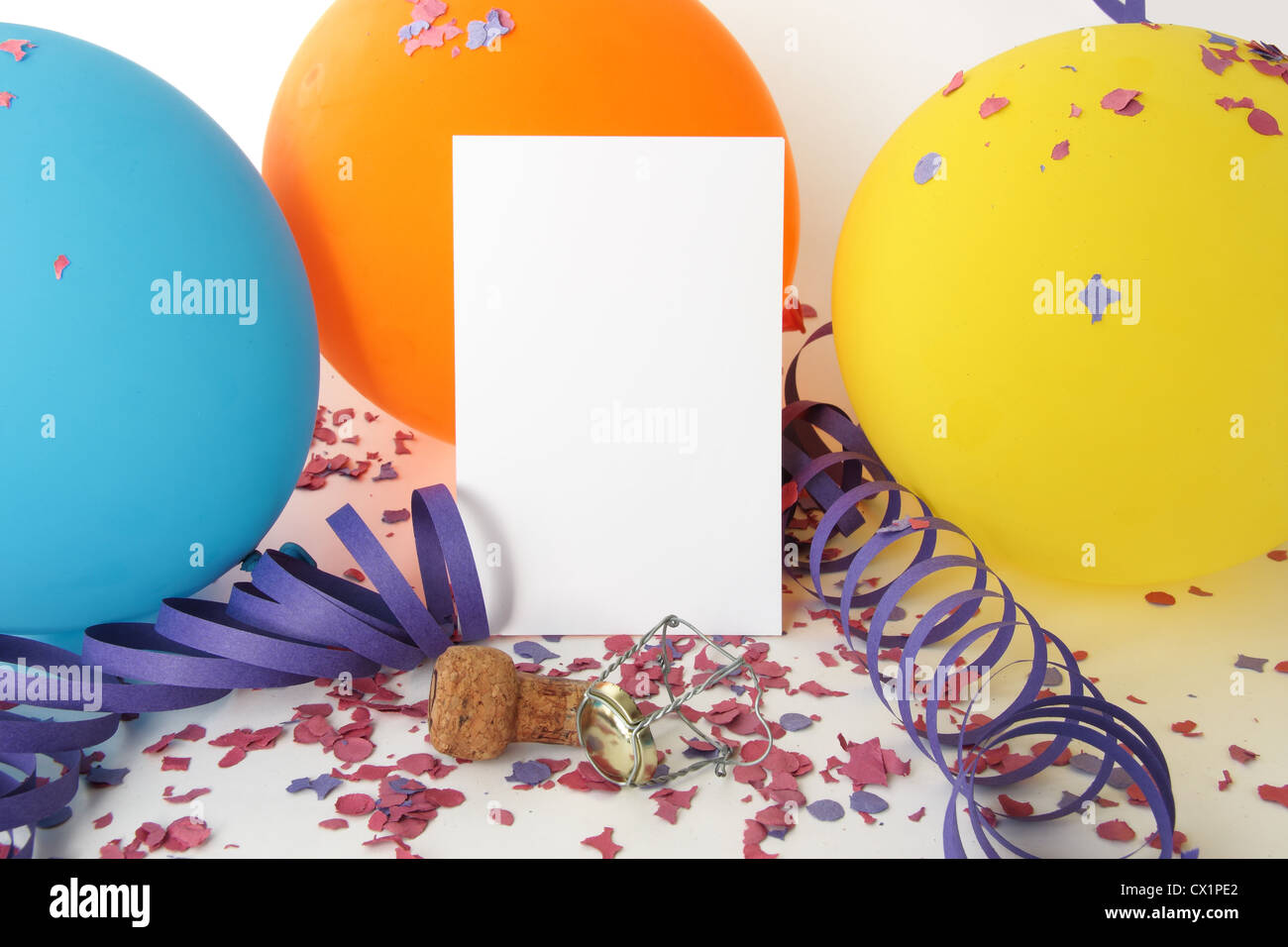 Party background with a white card for message Stock Photo - Alamy