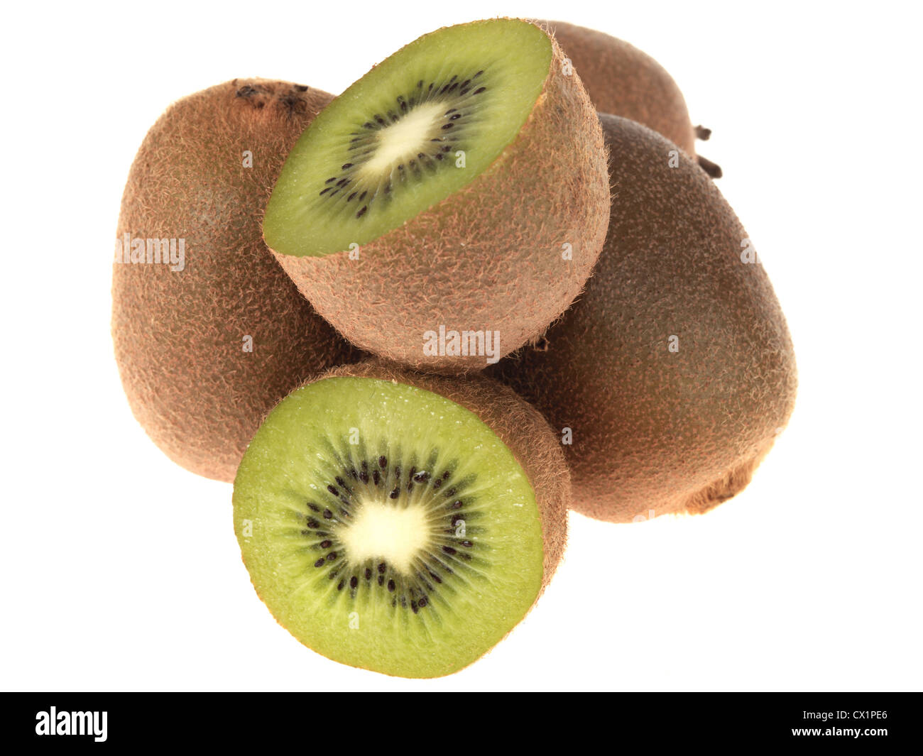 Fresh Ripe Healthy Green Kiwi Fruit, Isolated Against A White ...