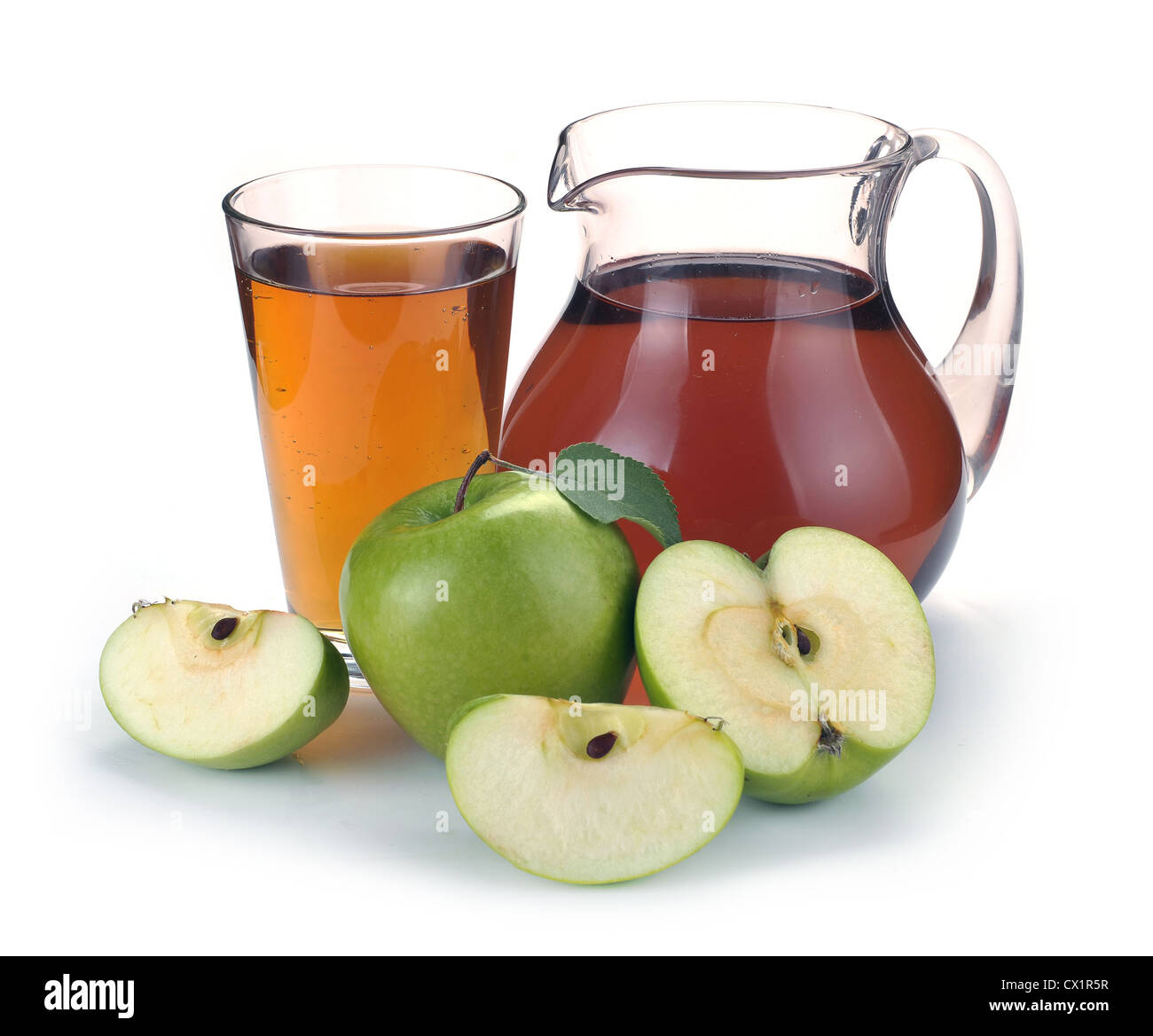 apple juice in a jug of fruit Stock Photo - Alamy