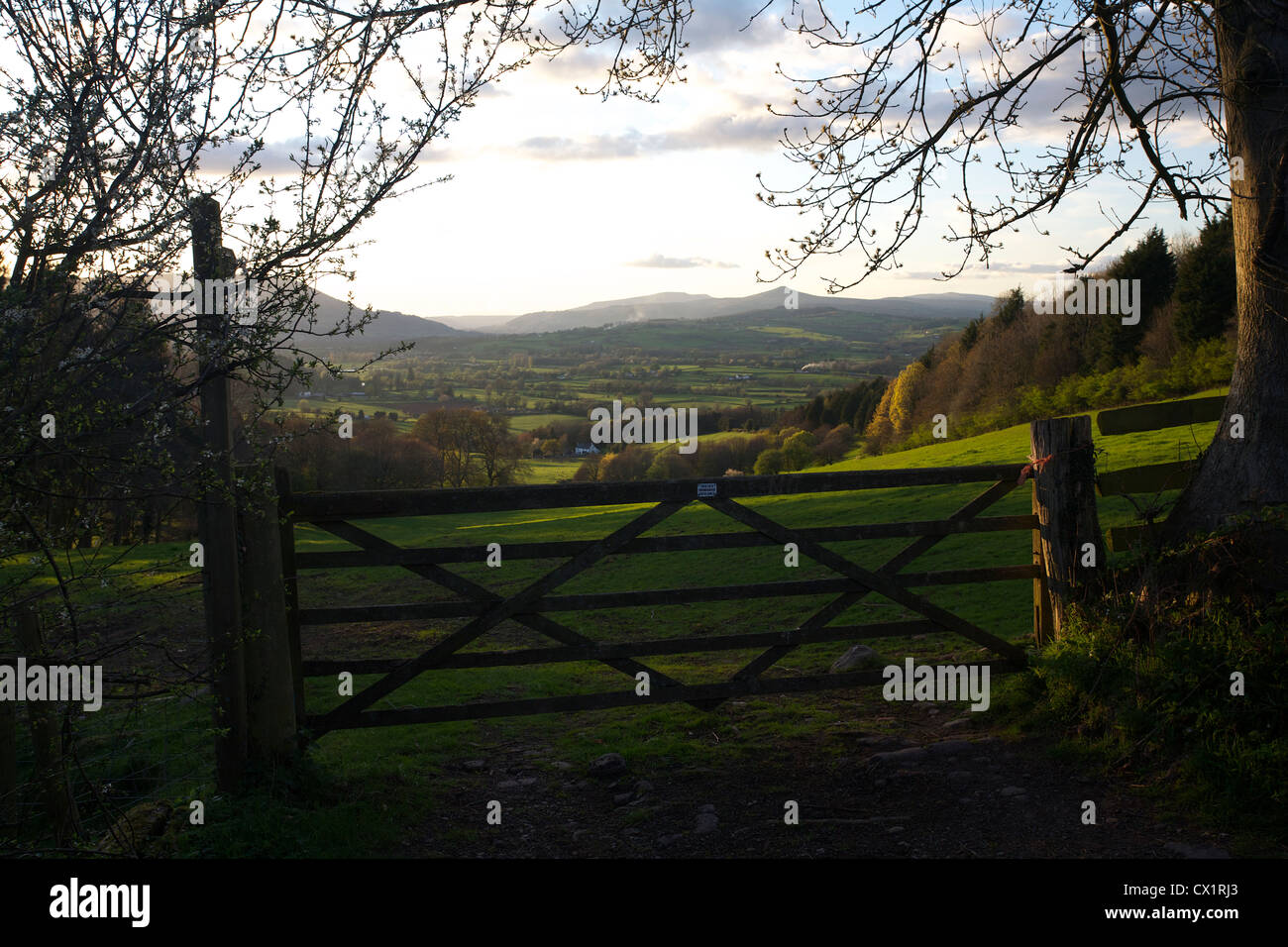 View from Clytha Hill, Bettws Newydd, Monmouthshire towards Pen y Fal ...