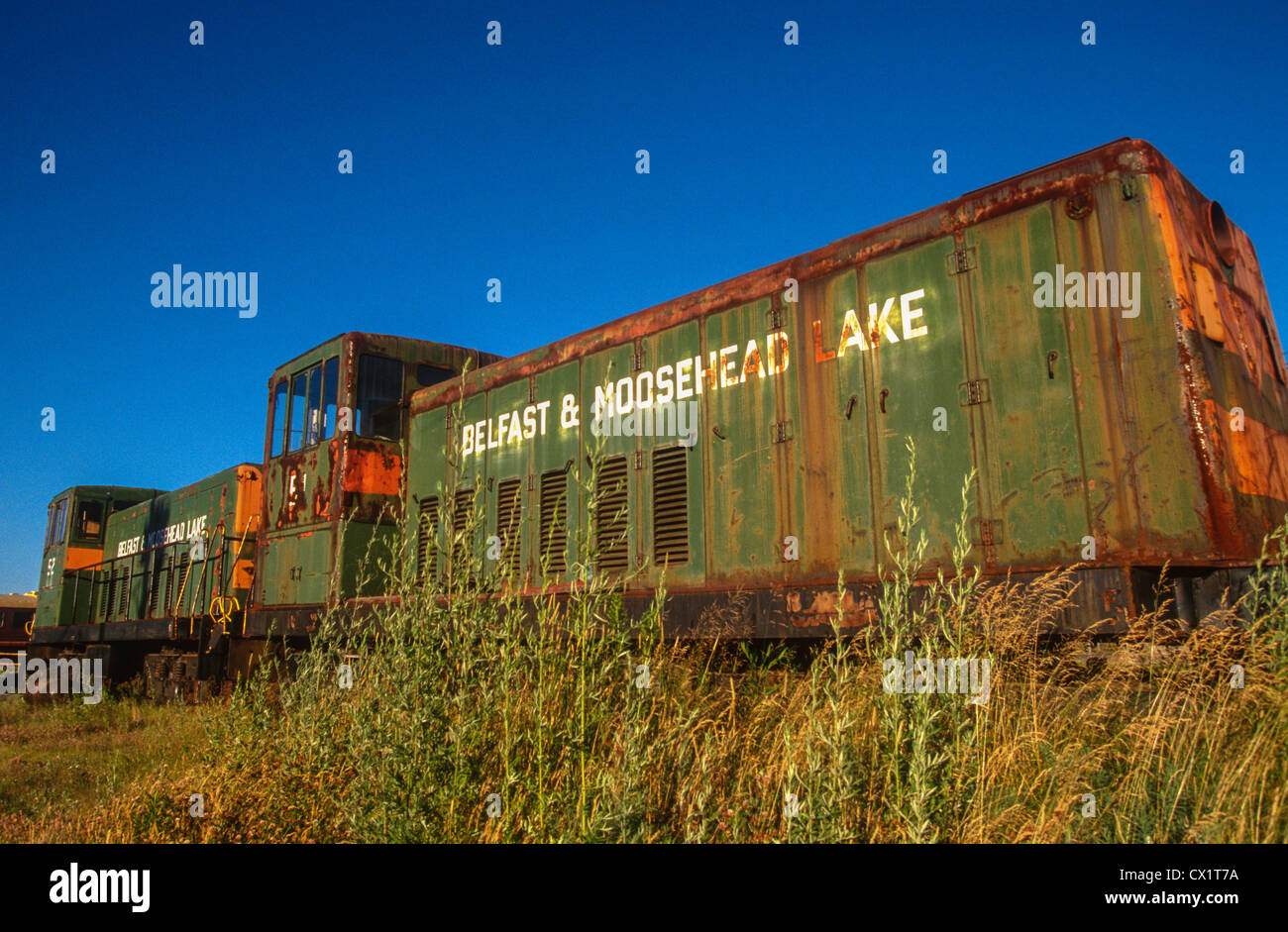 Old railroad engines from the Belfast & Moosehead Lake railway Stock ...