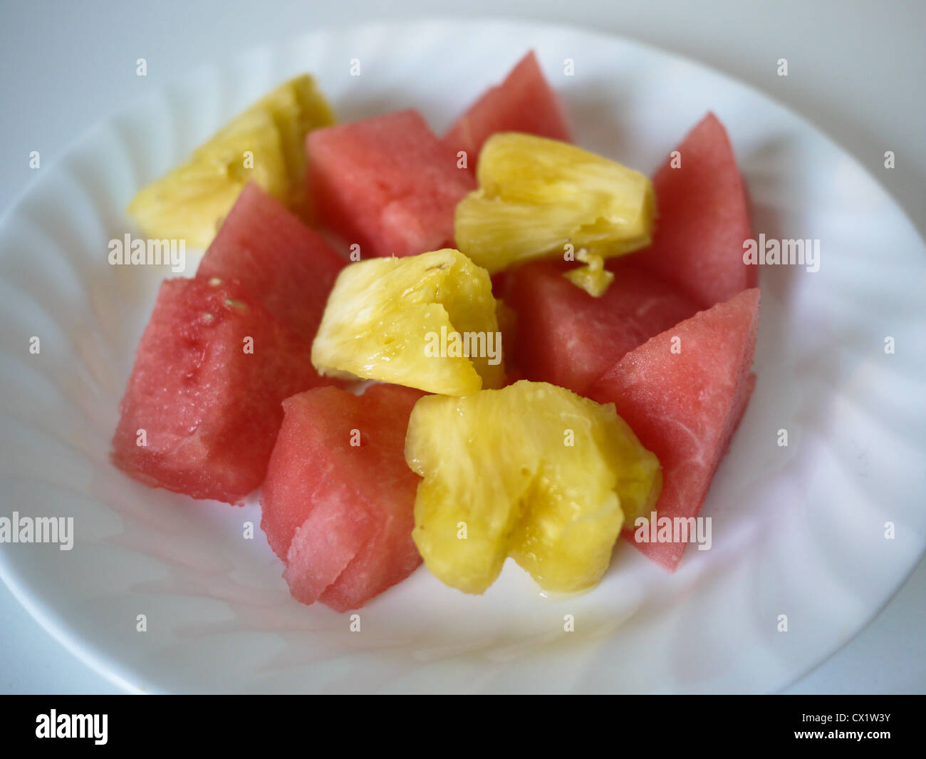 pineapple watermelon cubes Stock Photo - Alamy