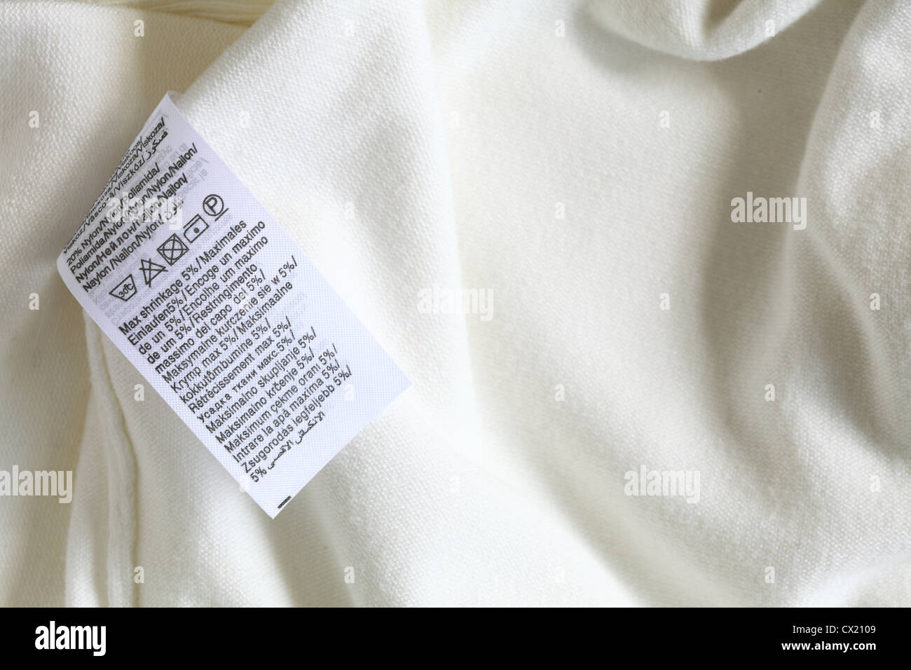 Close up view of a tag macro of clothing label Stock Photo - Alamy
