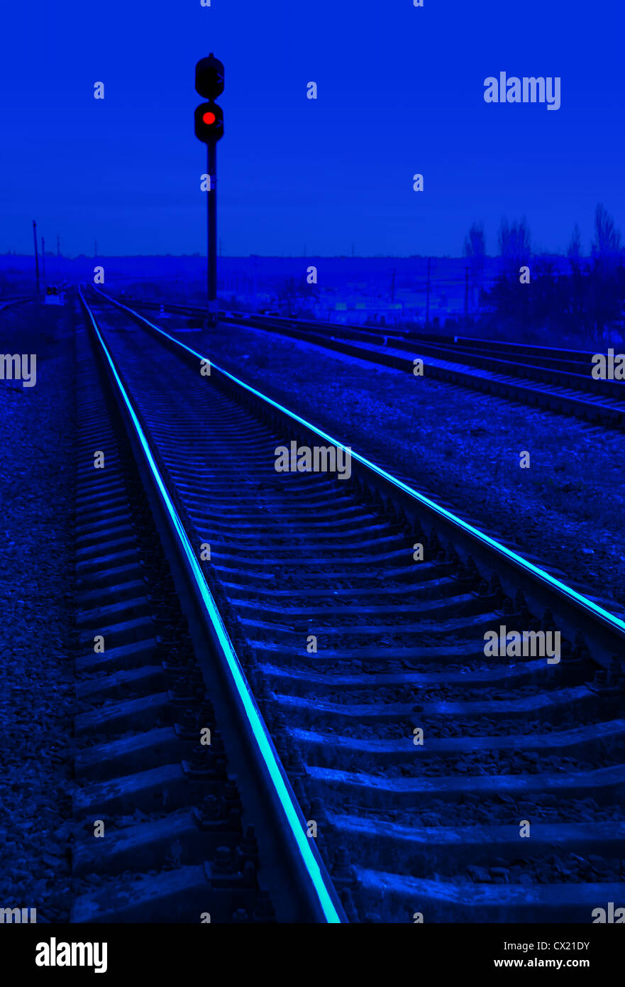 Rail road semaphore hi-res stock photography and images - Alamy