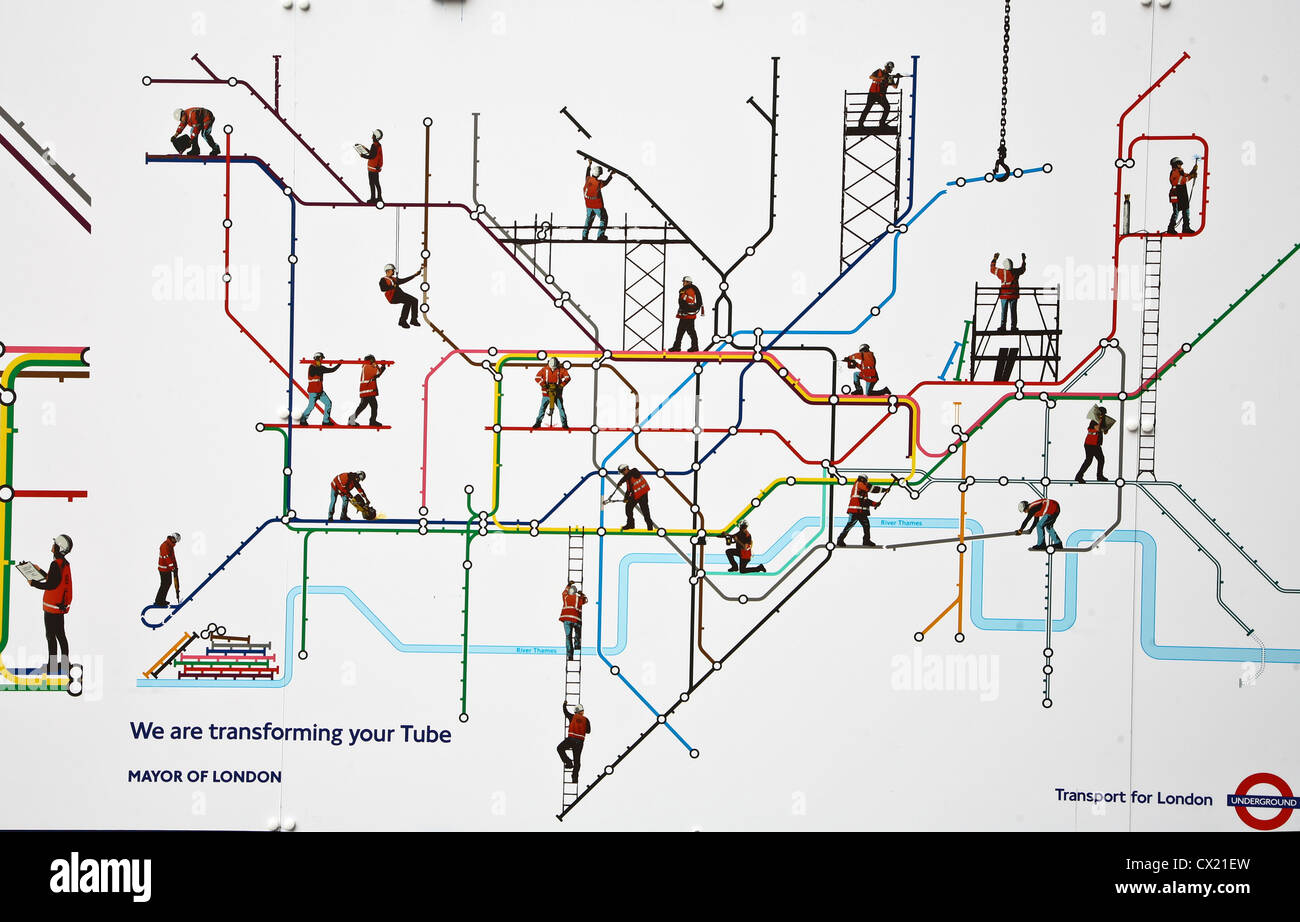 Advert for London underground work Stock Photo - Alamy