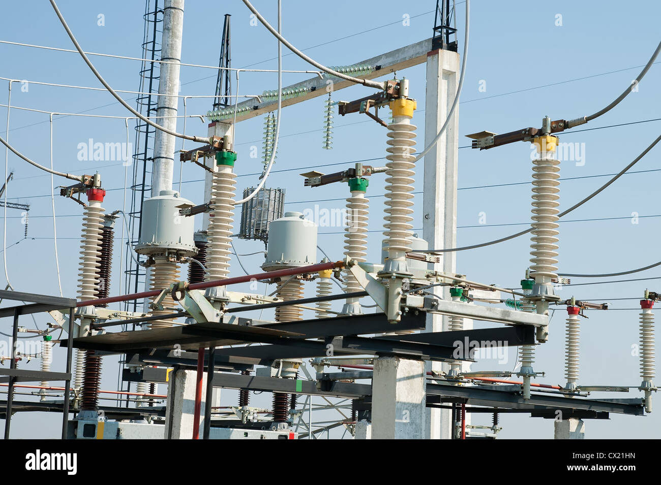 part of high-voltage substation Stock Photo - Alamy