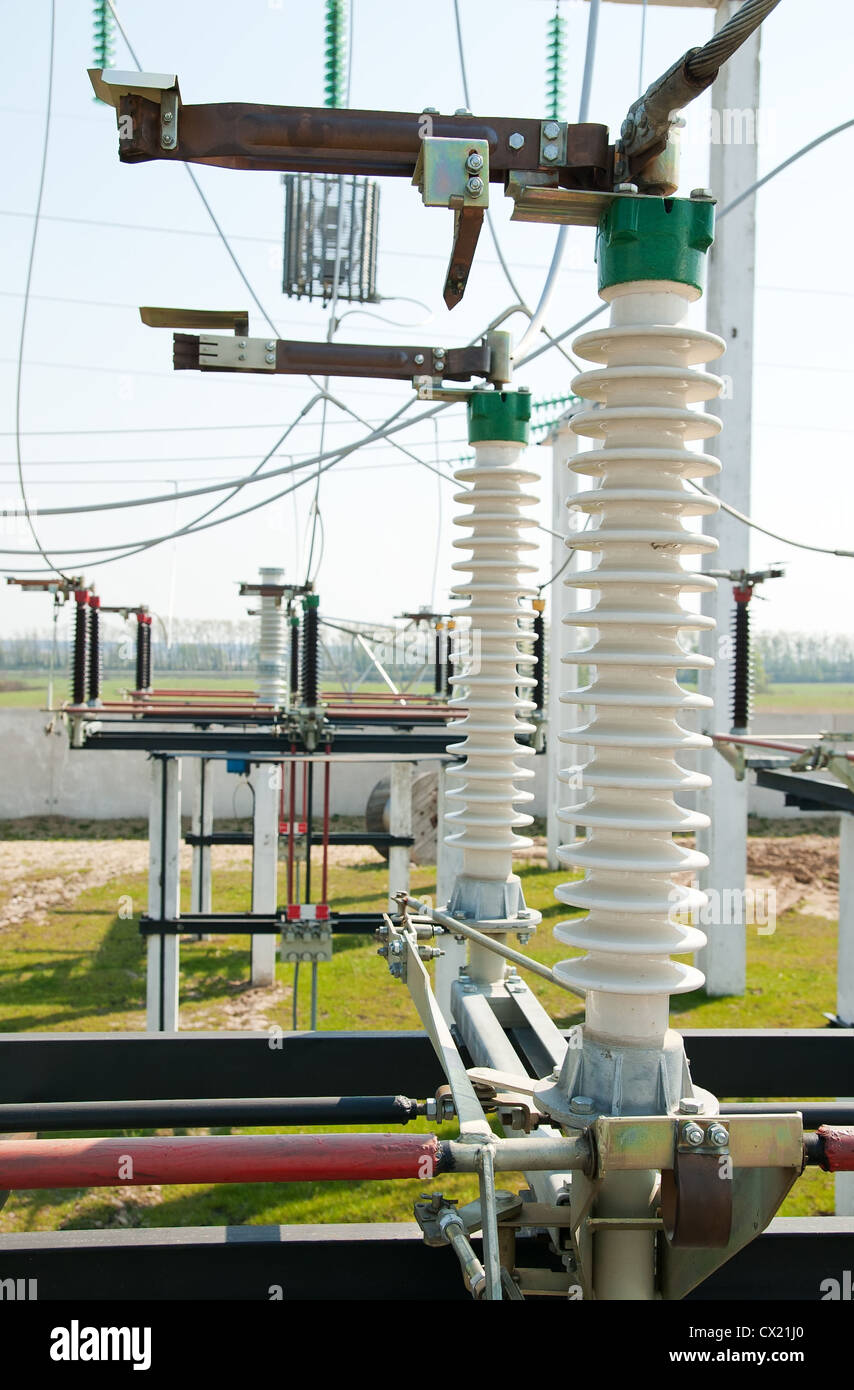 part of high-voltage substation Stock Photo - Alamy