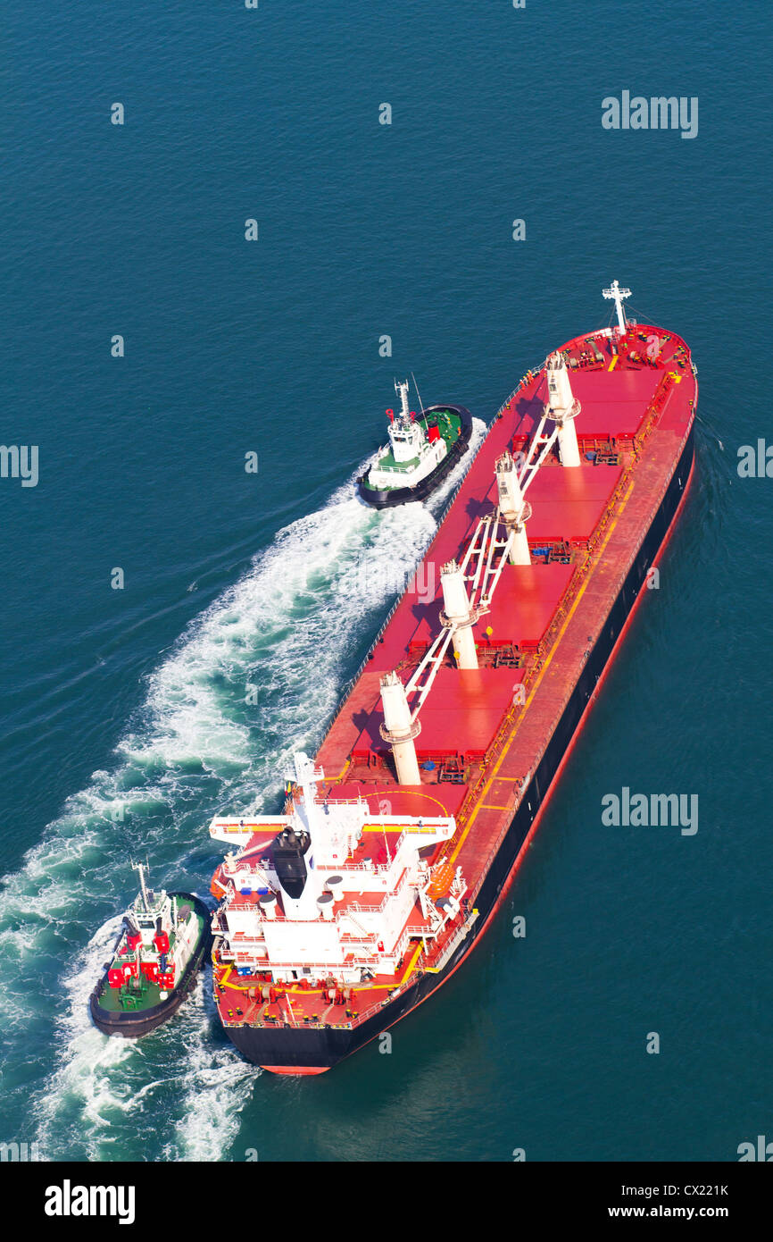 overhead view of ship sailing on ocean Stock Photo - Alamy