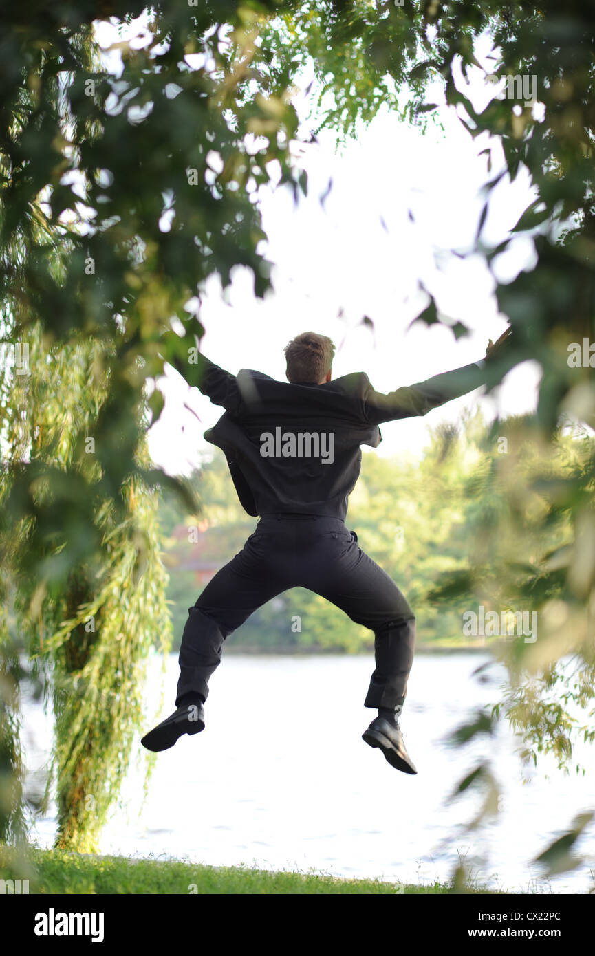 Strong young man jump hi-res stock photography and images - Alamy