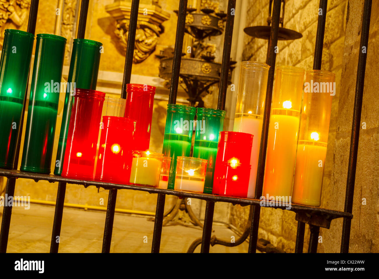 Candles in church Stock Photo - Alamy