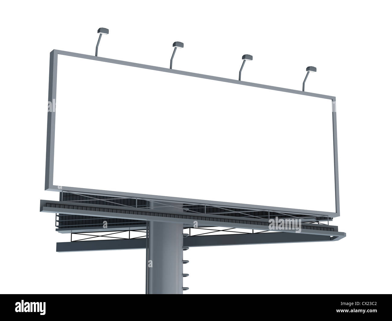 Billboard with empty screen - isolated on white background Stock Photo ...
