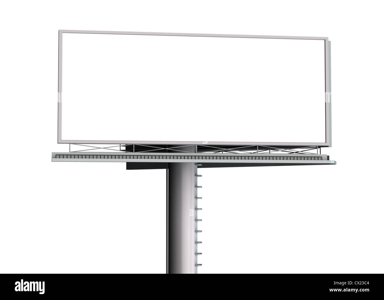 Billboard with empty screen - isolated on white background Stock Photo ...