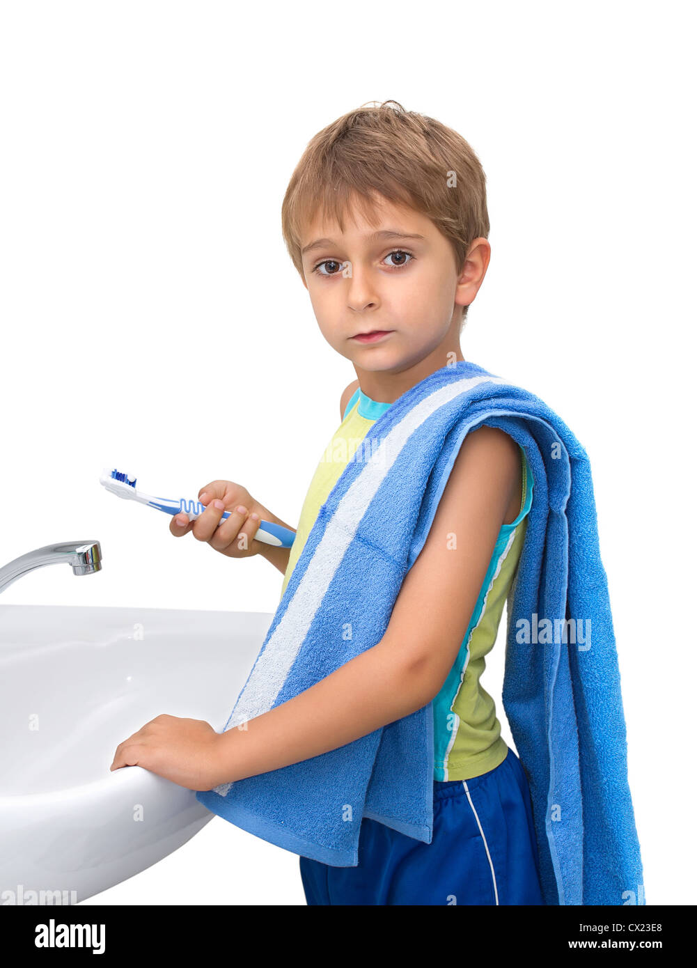 Little boy brushing his teeth Stock Photo - Alamy