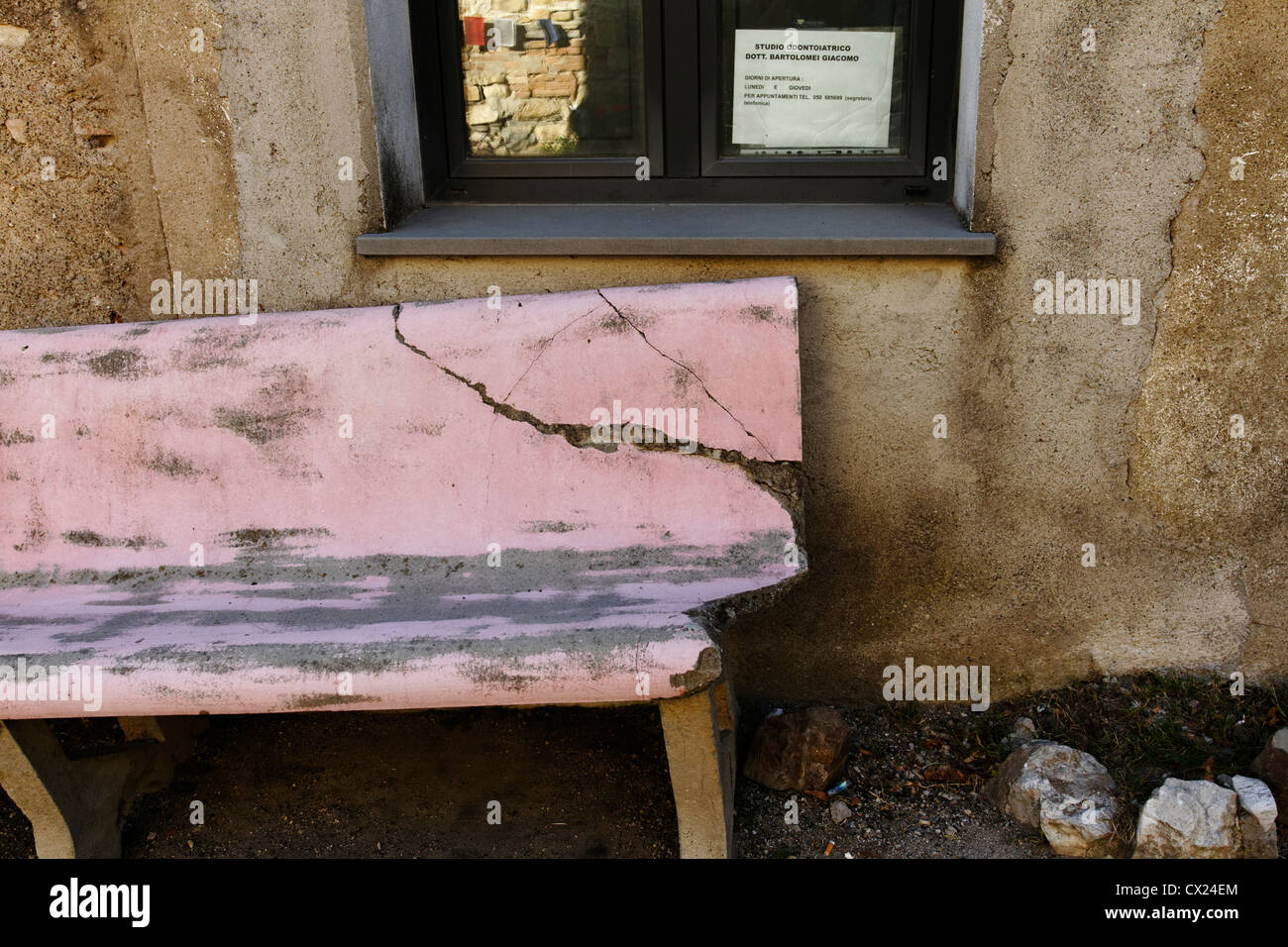 Broken Concrete Wall Bench