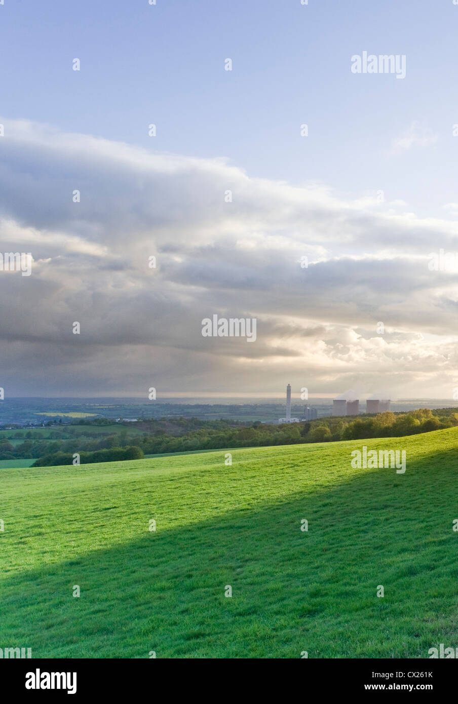 Stile Cop Field Flaxley Green, view across the Trent Valley and Rugeley ...