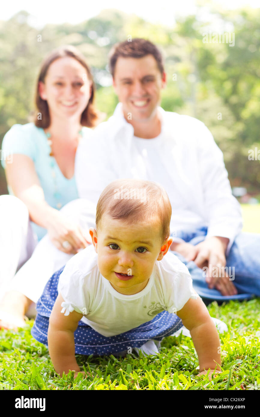 lovely young family outdoors Stock Photo - Alamy