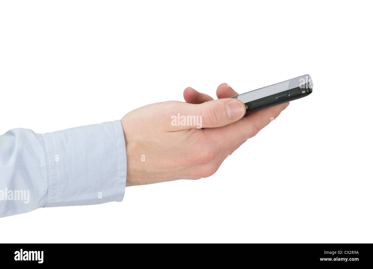 a hands holding a mobile phone for support Stock Photo - Alamy