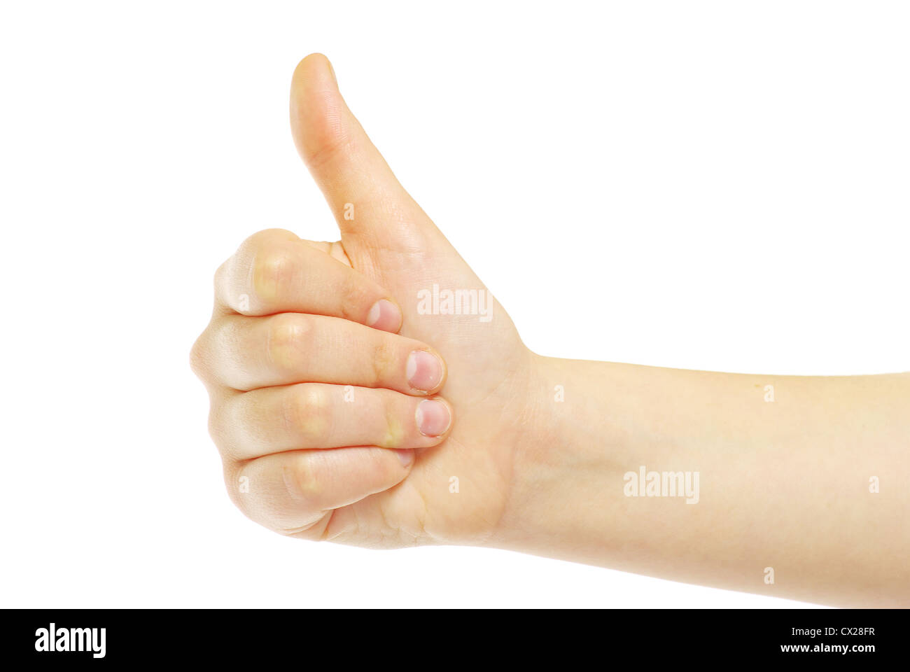 success hand sign isolated on white Stock Photo - Alamy