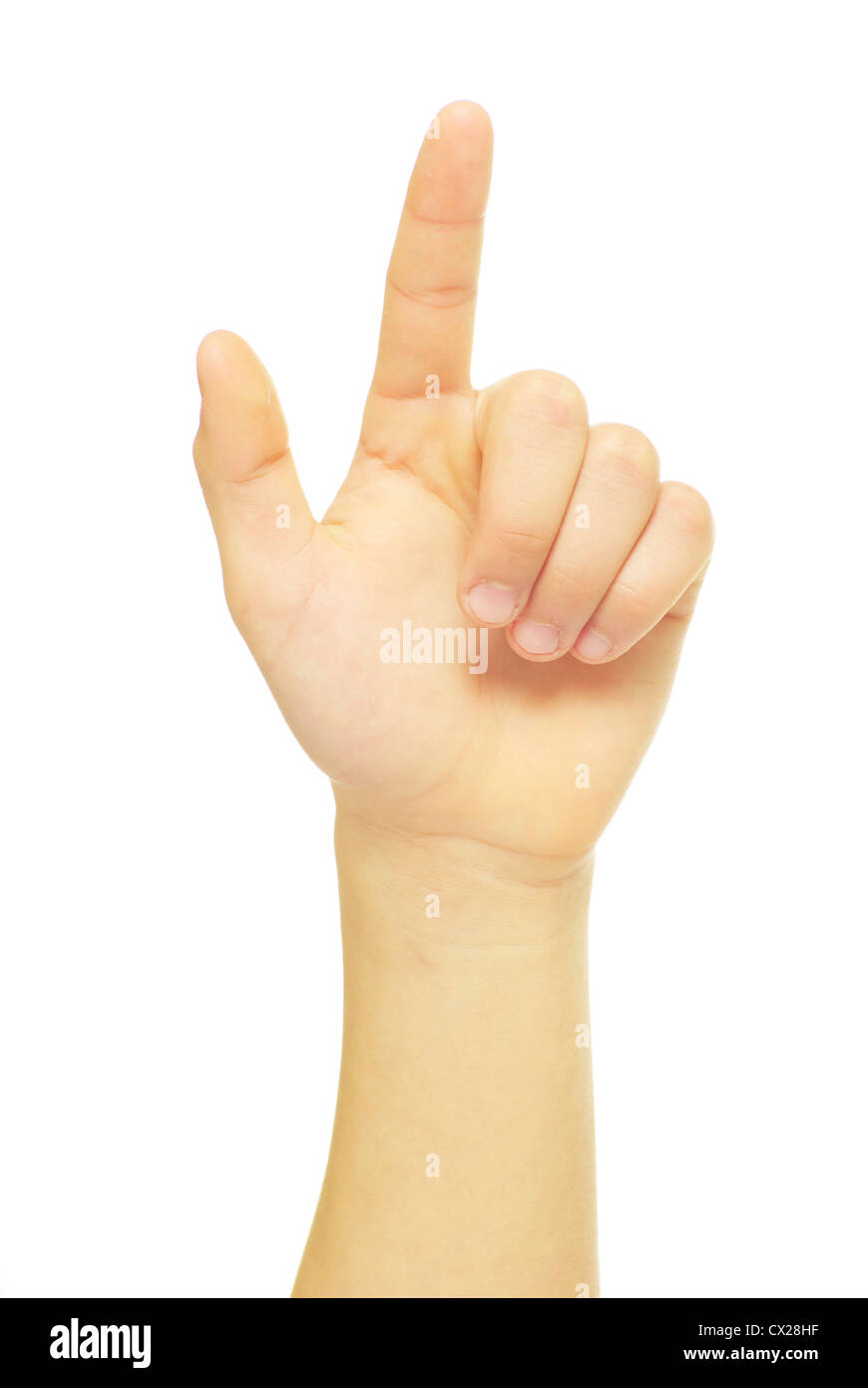 hand touching screen isolated on a white Stock Photo - Alamy