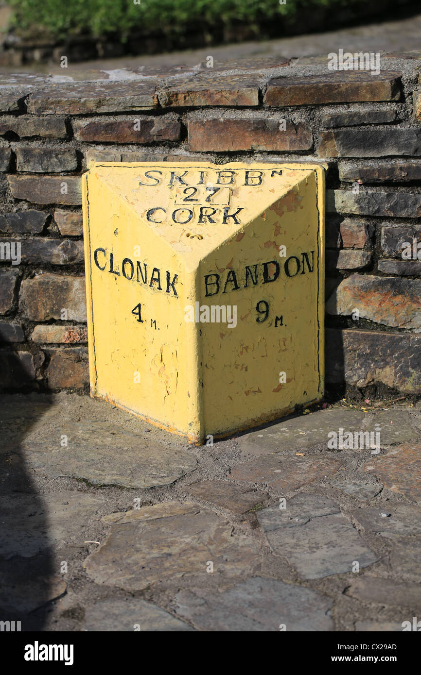 co county kerry, old roadside directions sign with names of towns and ...