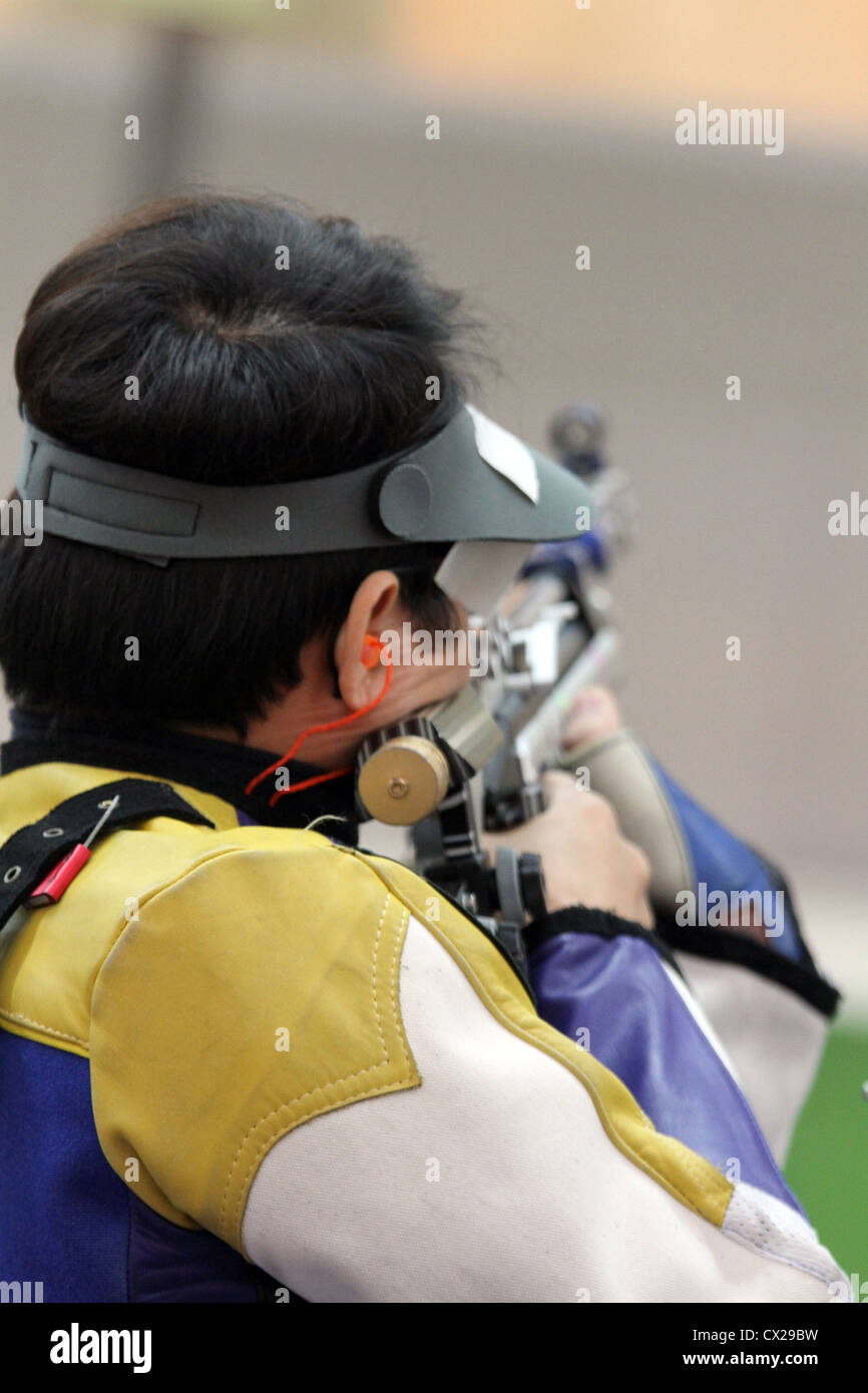 Wen-Chang Liu of Taipei (Chinese Taipei) in the Men's R1-10m Air Rifle ...