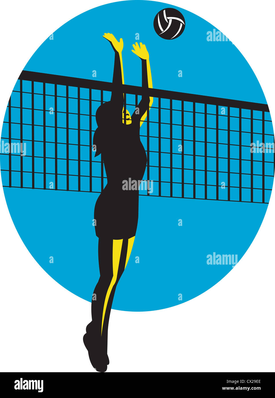 Volleyball Silhouette Block