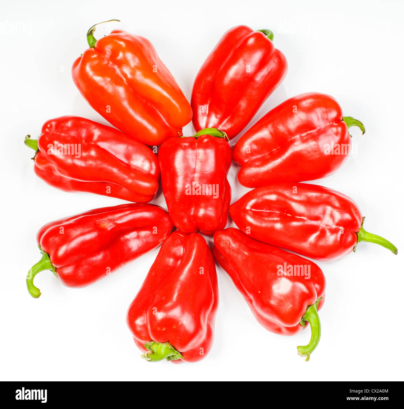 Star made of peppers isolated on white background Stock Photo - Alamy