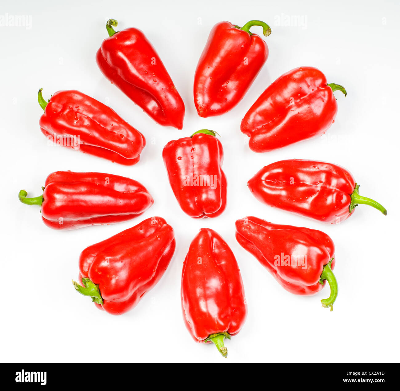 Star made of peppers isolated on white background Stock Photo - Alamy