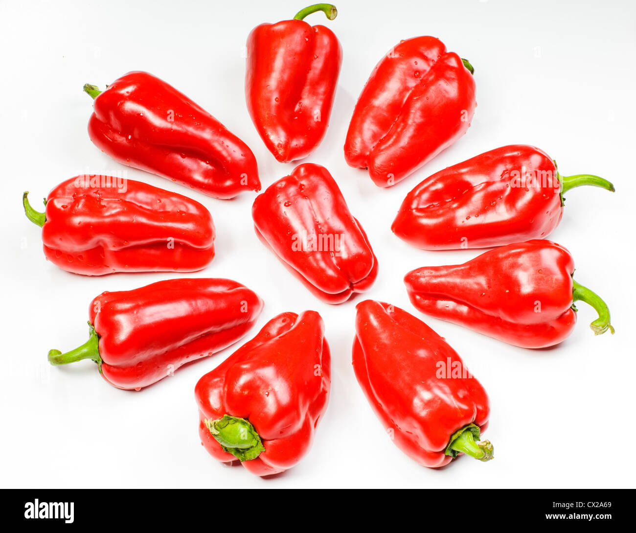 Star made of peppers isolated on white background Stock Photo - Alamy