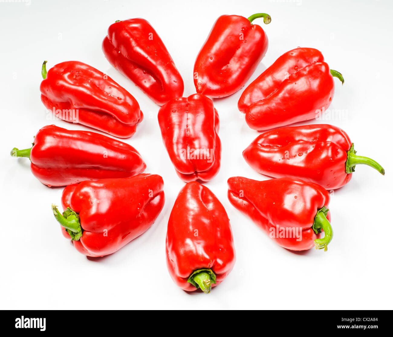 Star made of peppers isolated on white background Stock Photo - Alamy
