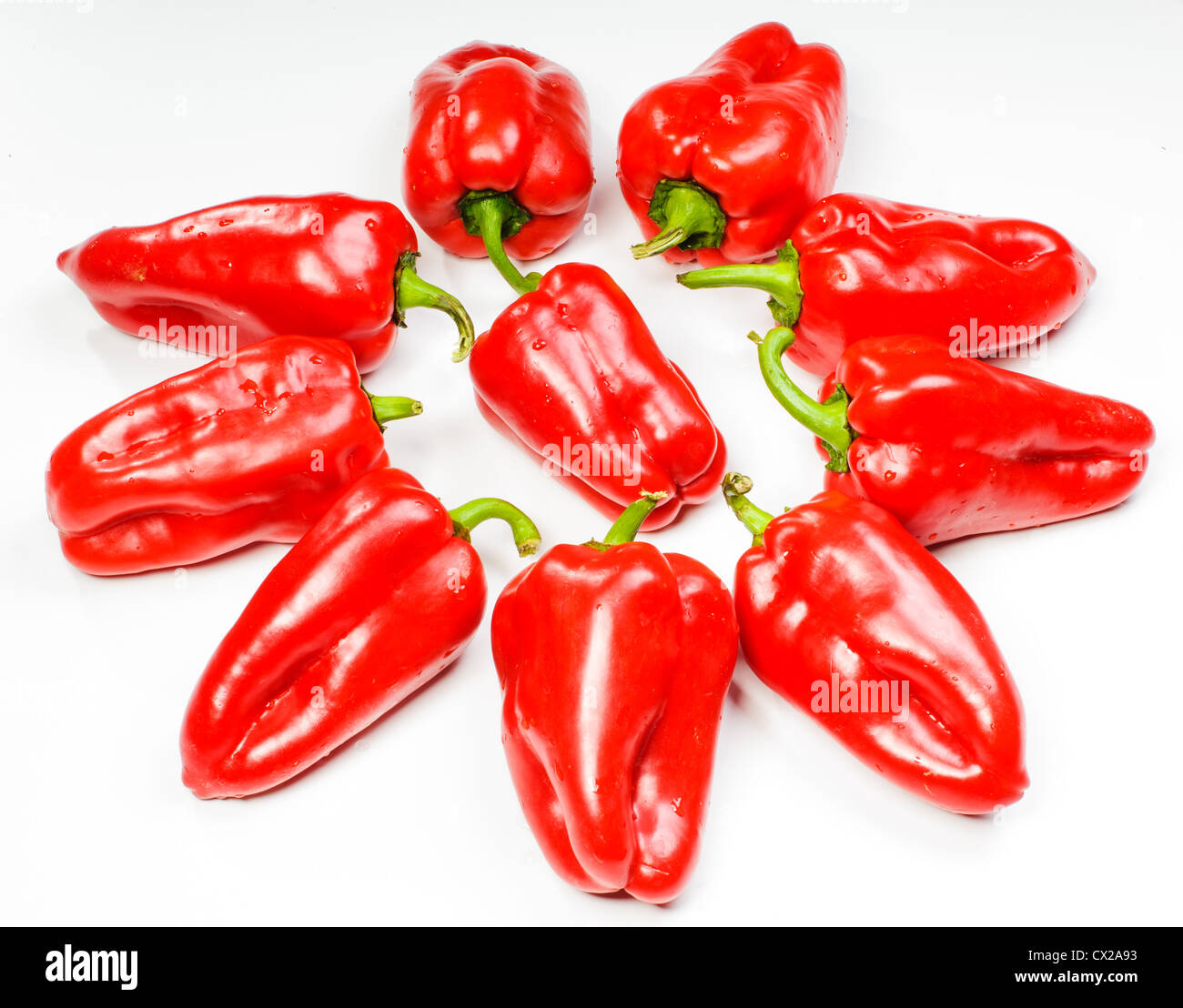 Star made of peppers isolated on white background Stock Photo - Alamy