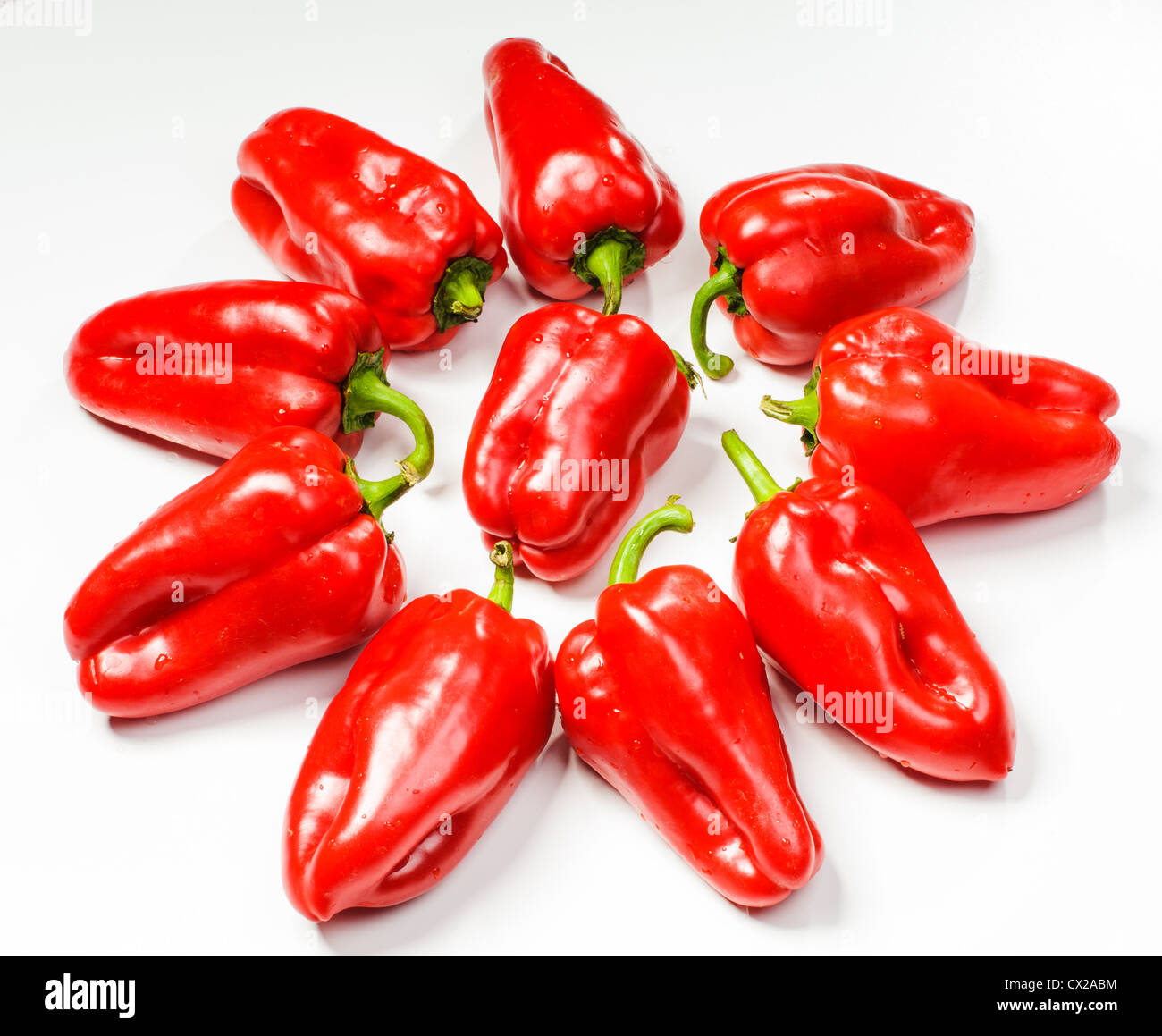 Star made of peppers isolated on white background Stock Photo - Alamy