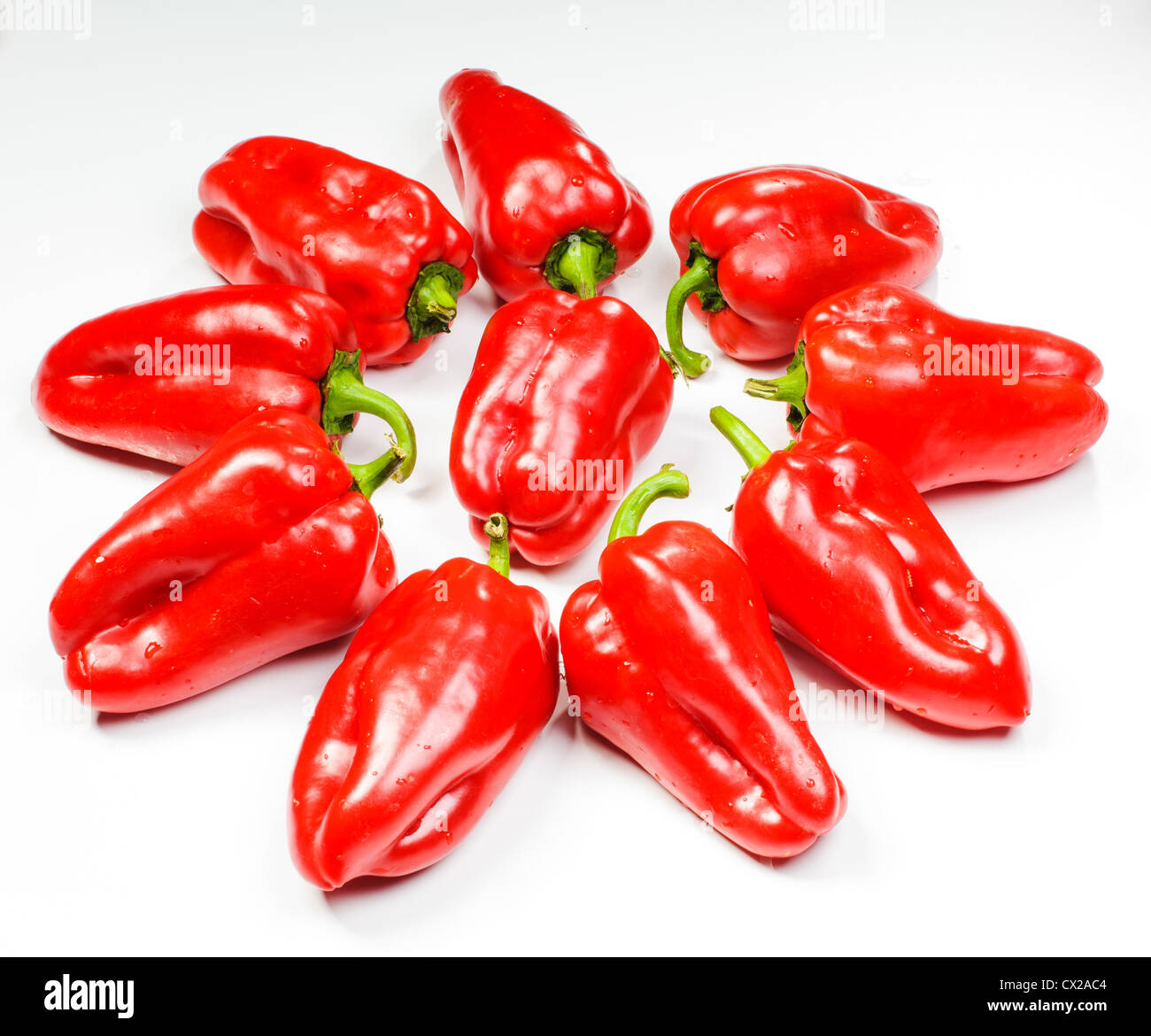 Star made of peppers isolated on white background Stock Photo - Alamy