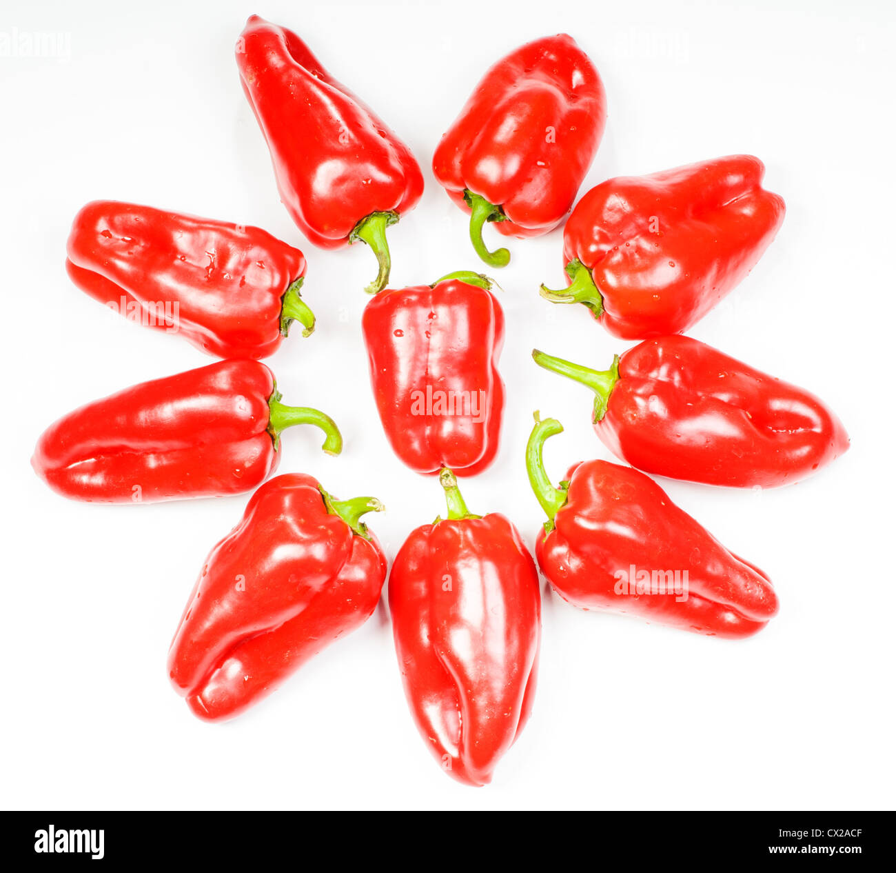 Star made of peppers isolated on white background Stock Photo - Alamy