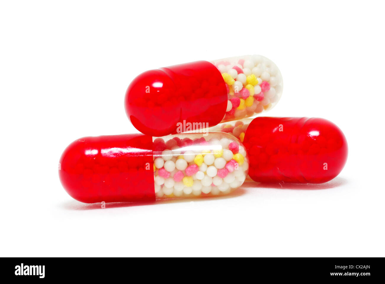 Macro of pills isolated on white background Stock Photo - Alamy