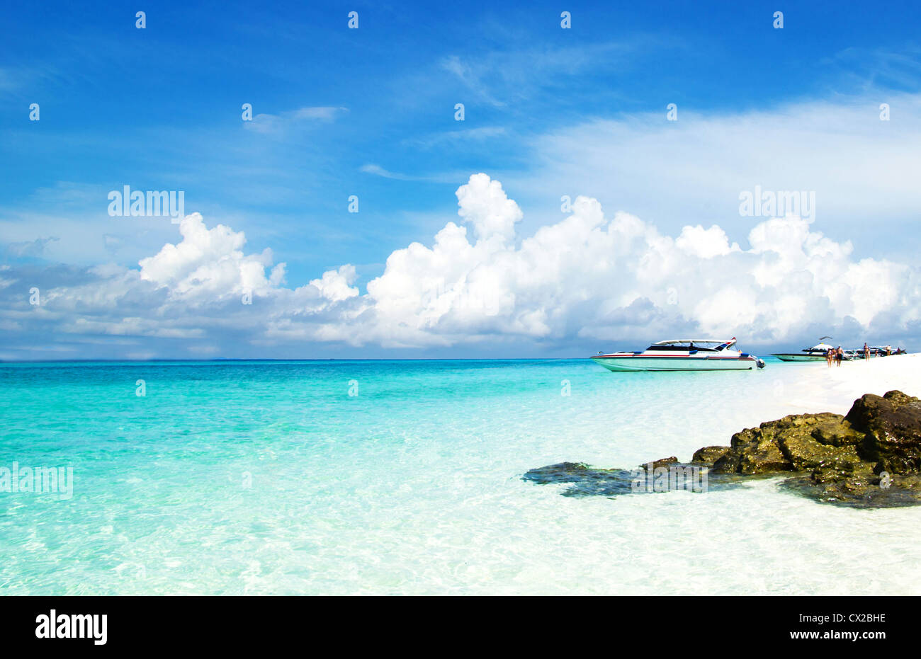 beautiful beach and tropical sea Stock Photo - Alamy