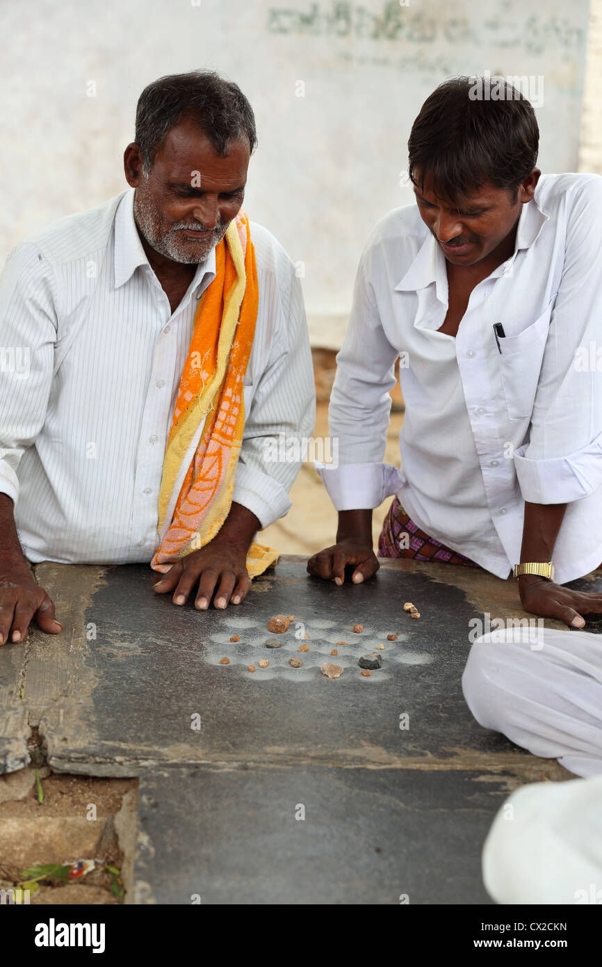 Indian men playing a local game Andhra Pradesh South India Stock Photo ...