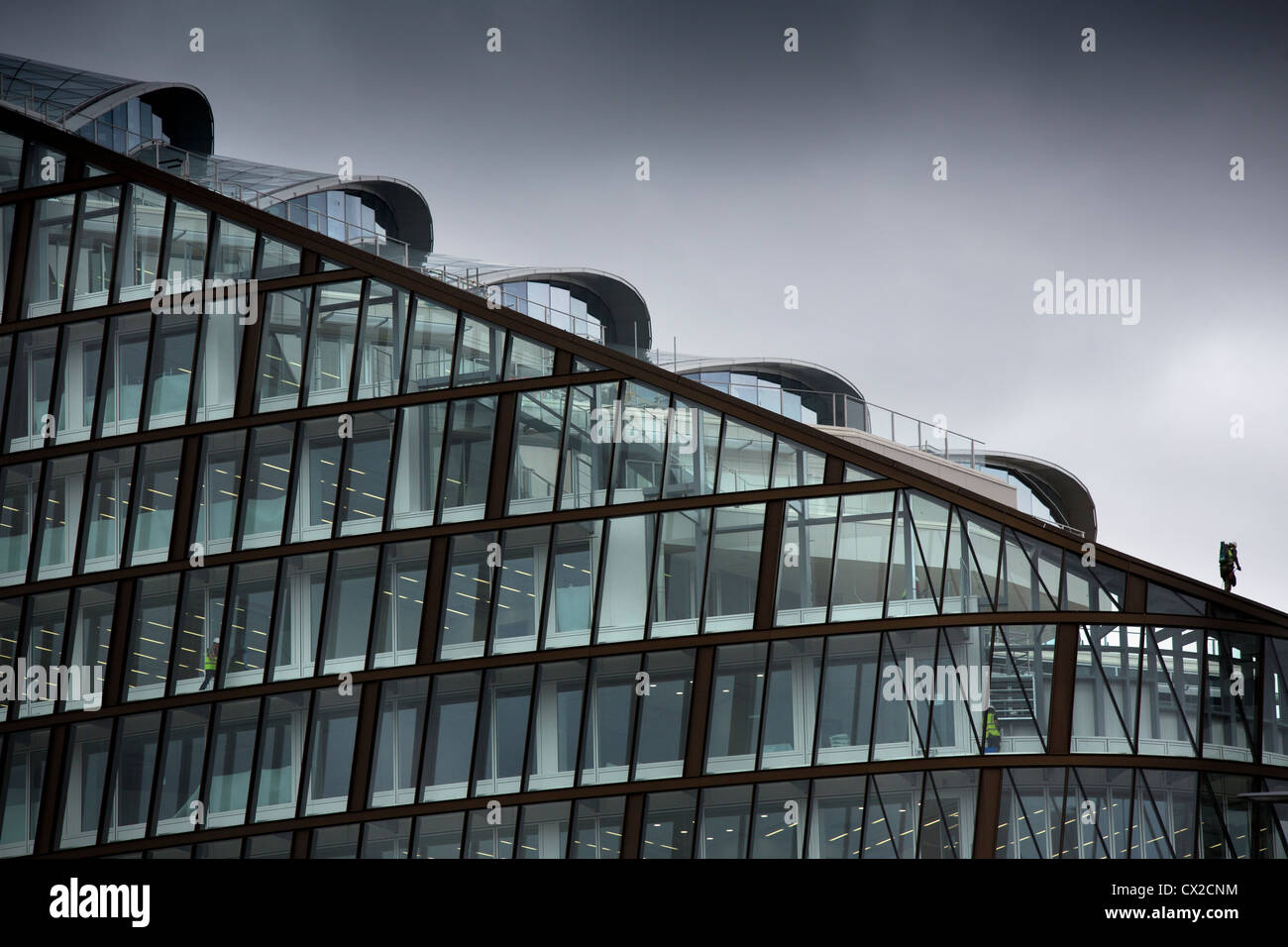Area around Coop HQ Noma Manchester pictured workman on the roof of ...