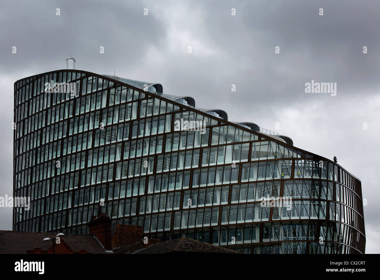 Area around Coop HQ Noma Manchester pictured workman on the roof of ...