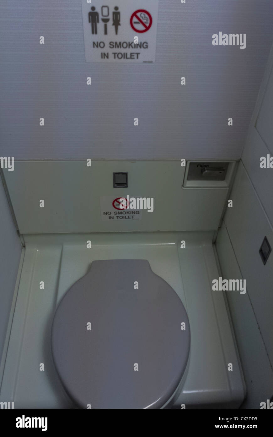 USA, Onboard "British Airways" Flight, Toilets, Boeing 757 Plane Stock ...