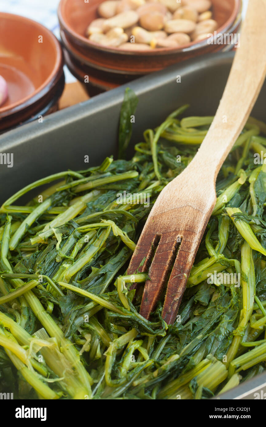 Fresh cooked chicory typical from south of Italy Stock Photo - Alamy