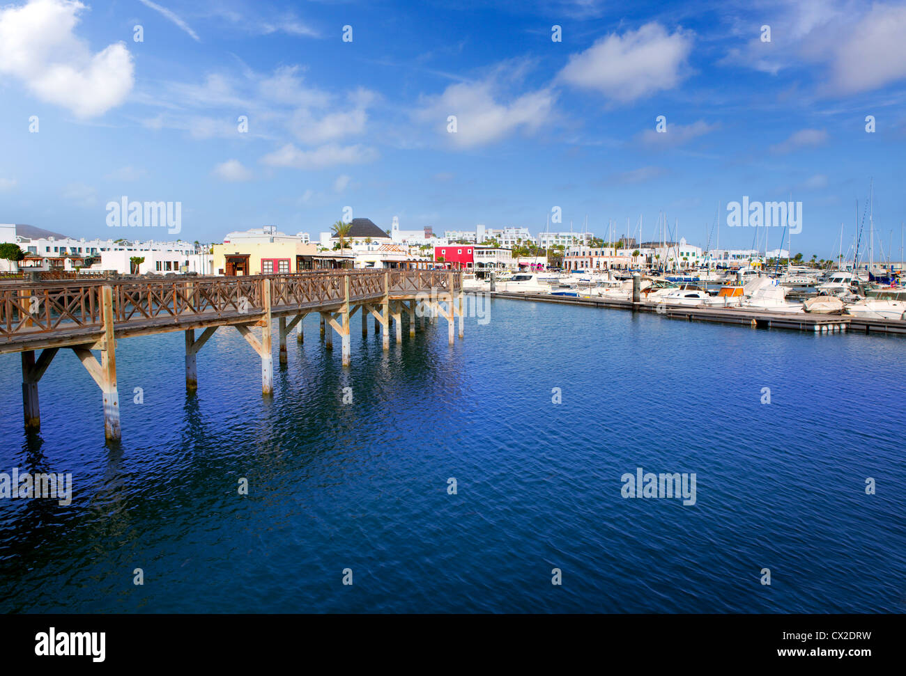 Lanzarote Marina Rubicon port at Playa Blanca in Canary Islands Stock ...