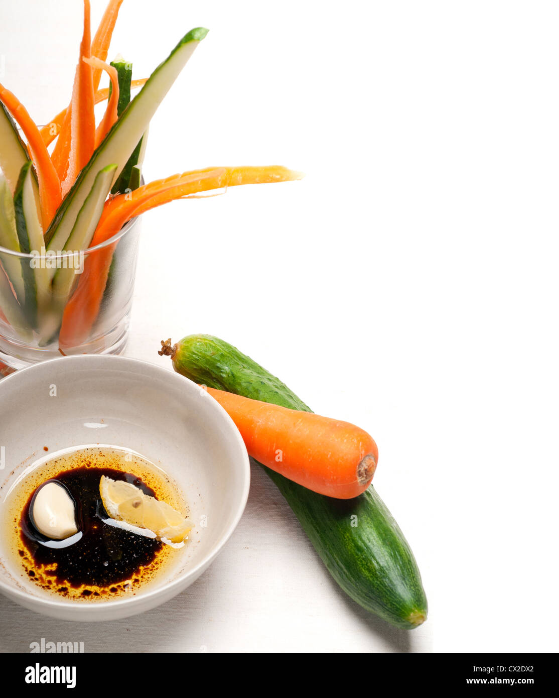 fresh raw carrot and cucumber with pinzimonio sauce italian snack ...