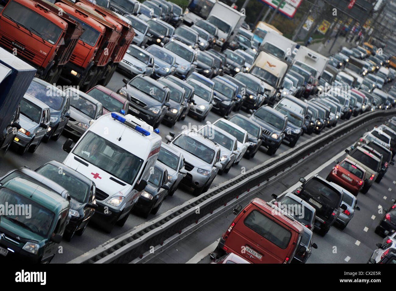 Ambulance Stuck In Traffic Jam High Resolution Stock Photography and ...